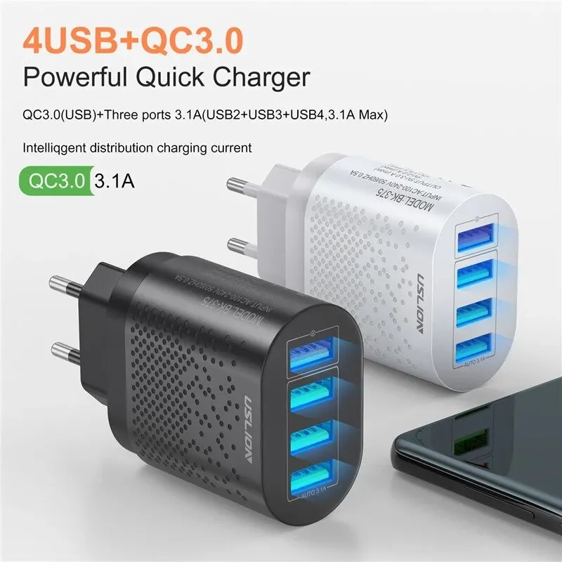 USLION-Chargeur-de-t-l-phone-portable-avec-4-ports-charge-rapide-3-0 ...