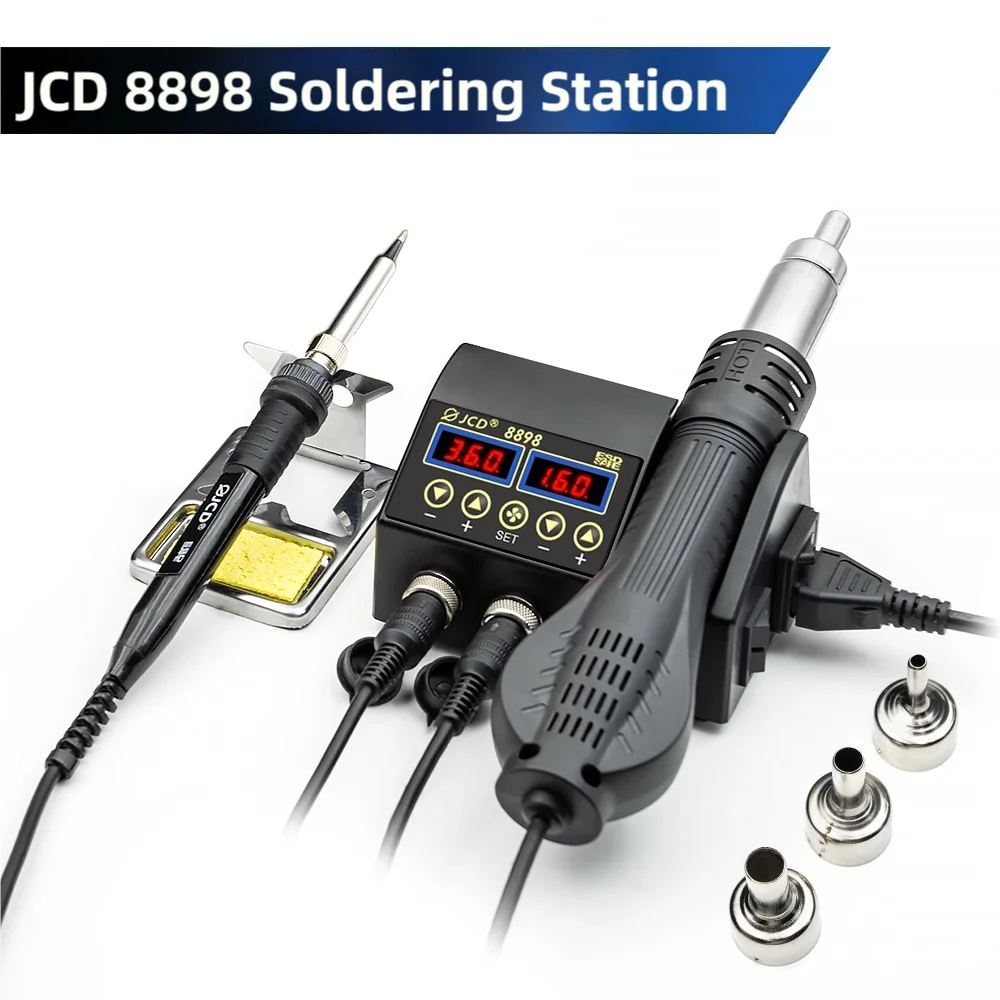 8898 Soldering Station Portable Digital Hot Air Gun BGA Rework Solder ...