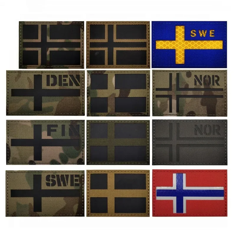 Flag-Tactical-Patches-Norway-Denmark-Sweden-Finland-Camo-IR-Reflection-Military-Badge-Outdoor ...