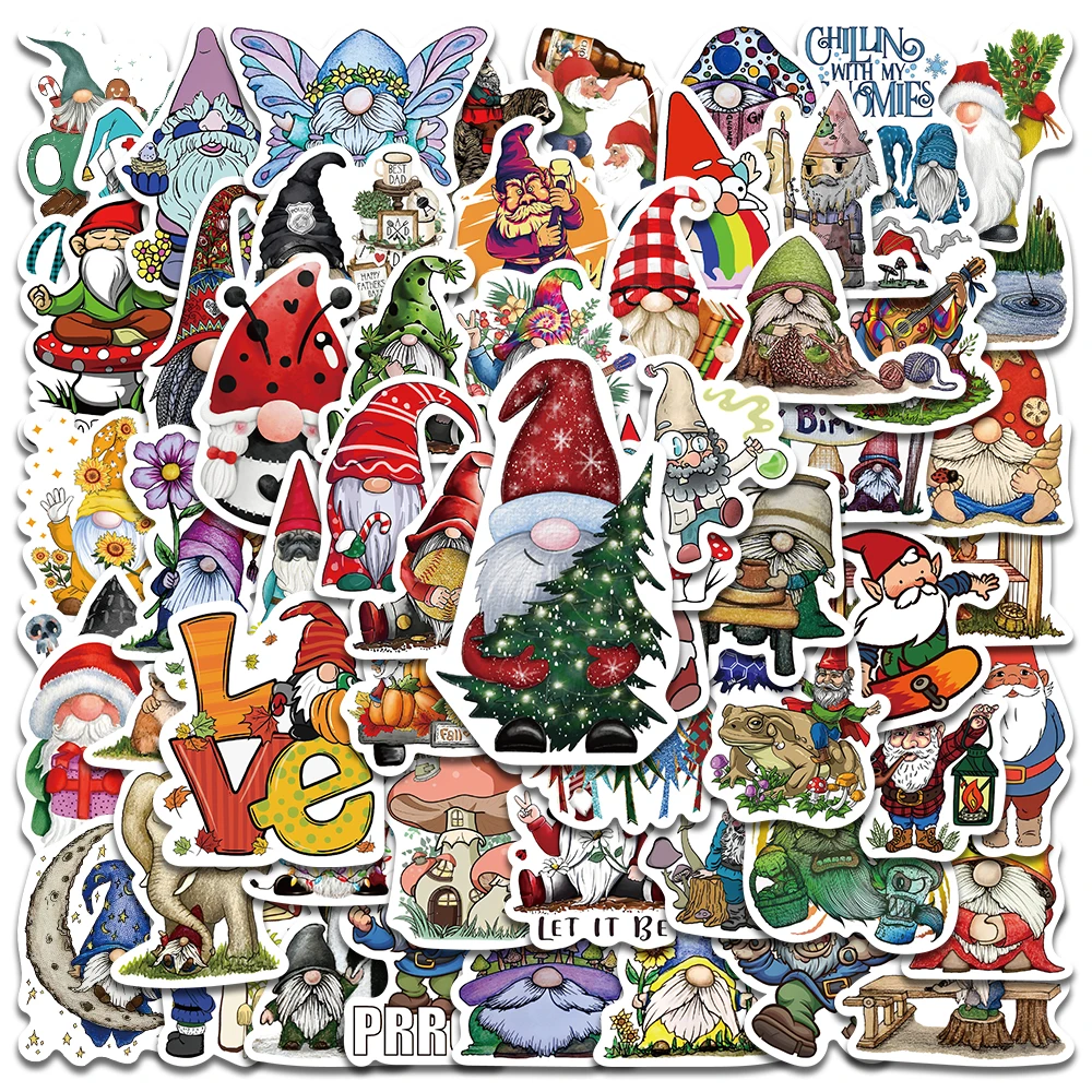 10-60PCS-Christmas-Dwarf-Goblin-Santa-Claus-Stickers-Vintage-Notebook ...