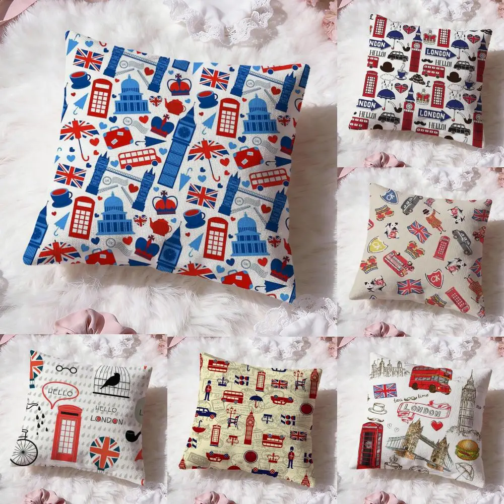 LOVE England Printed Cushion Cover Premium Comfort Reversible Pillow ...