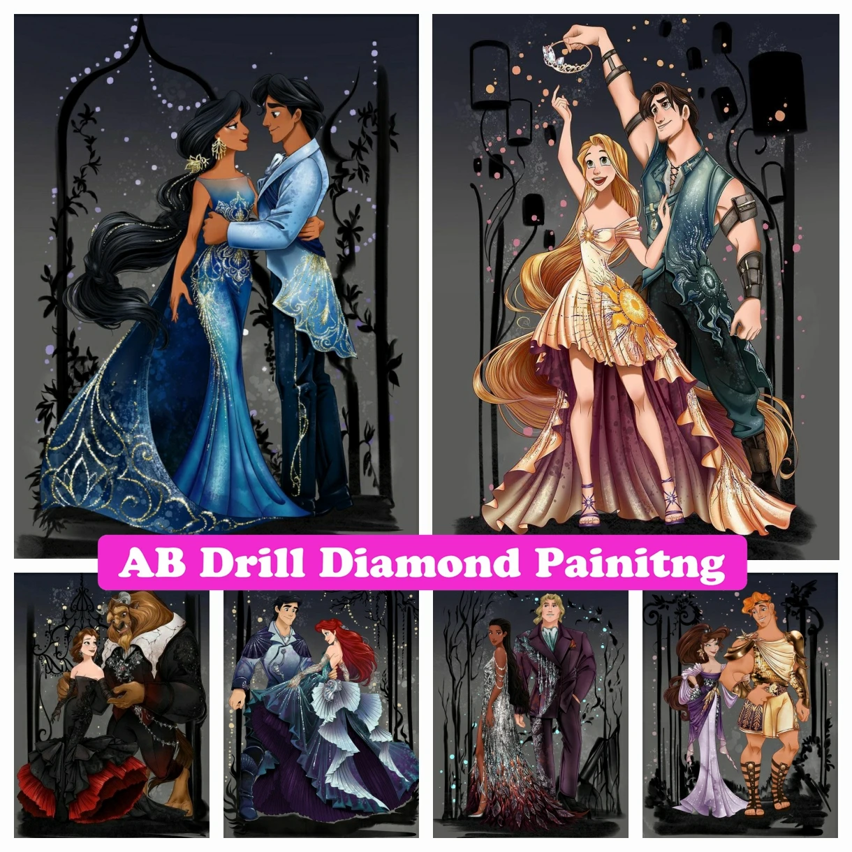 Disney-Princess-and-Prince-5D-DIY-AB-Drill-Diamond-Painting-Mosaic ...