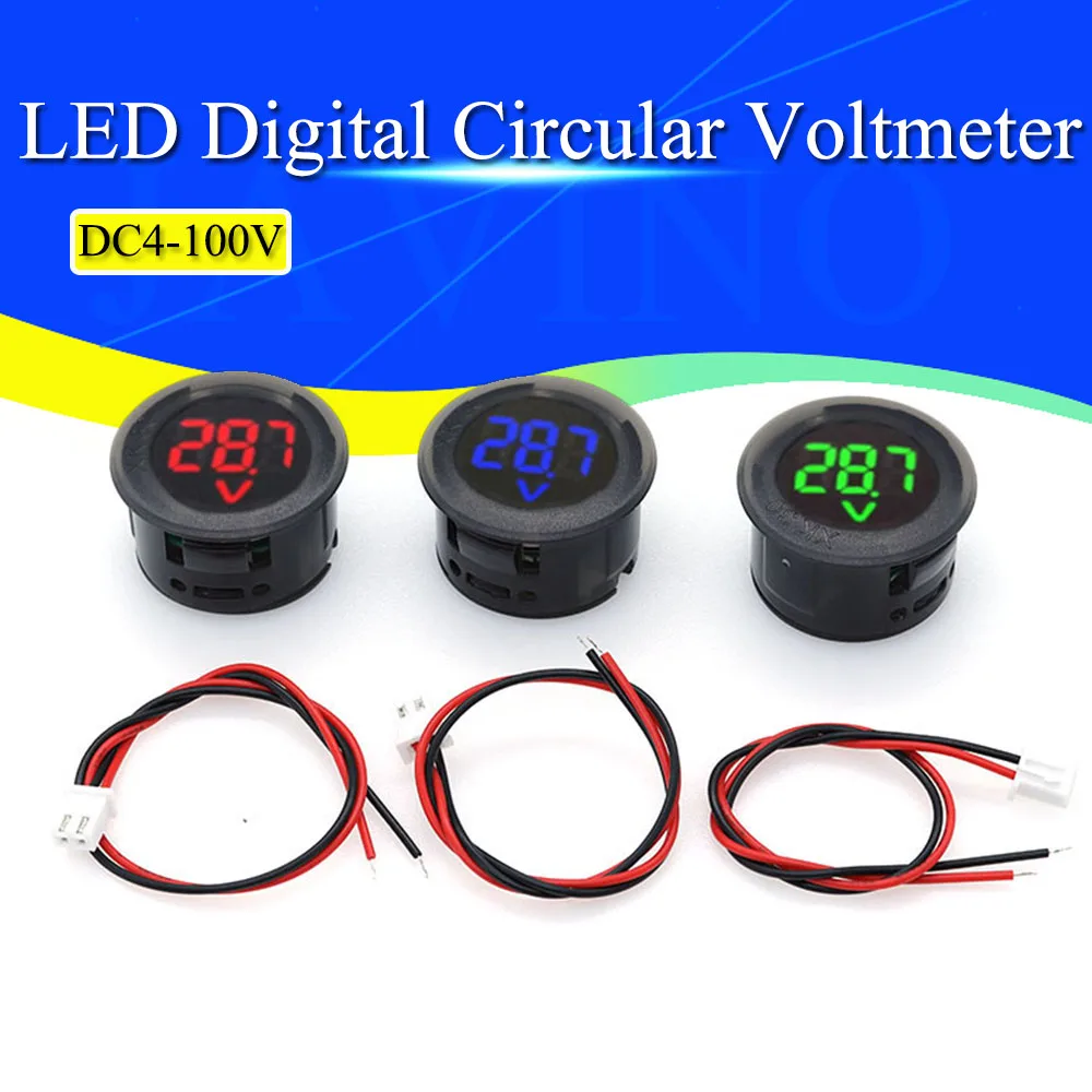 DC 4-100V LED Digital Display Circular Two-wire Voltmeter DC Digital Voltmeter Head Display ...
