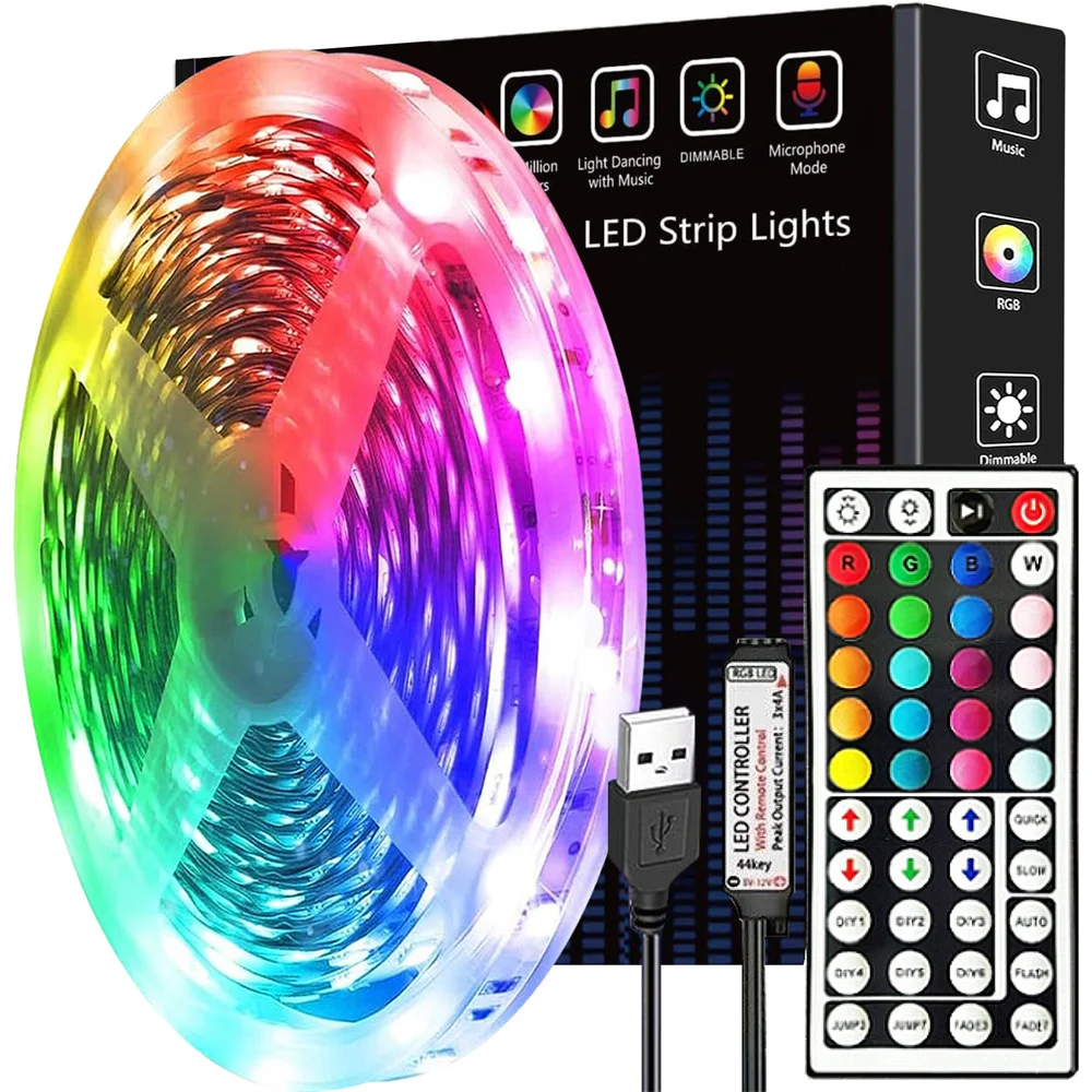 LED-Strip-Lights-RGB5050-Bluetooth-Control-Led-Ribbon-Tape-with-44-Keys ...