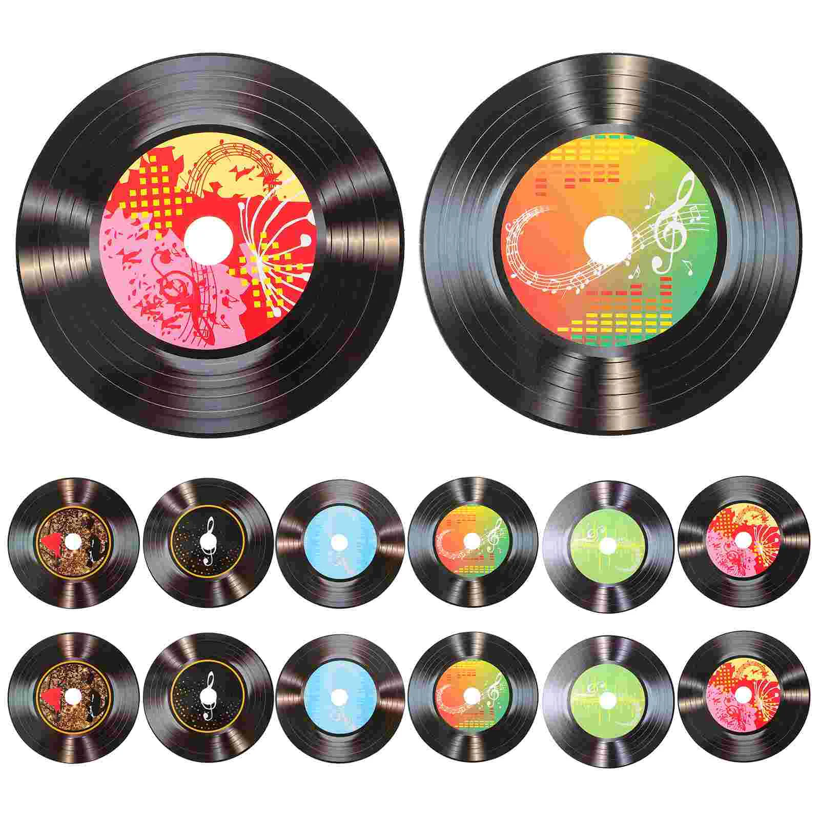 12pcs-Paper-Vinyl-Records-Decor-Hanging-Wall-Decorative-Records-Retro ...