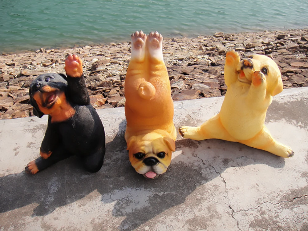 Rottweiler Yoga resin statue home decor - bestproductone