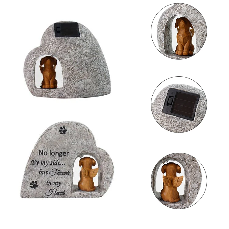 Personalized Solar-Powered Dog Memorial Stone | Gifts Flash