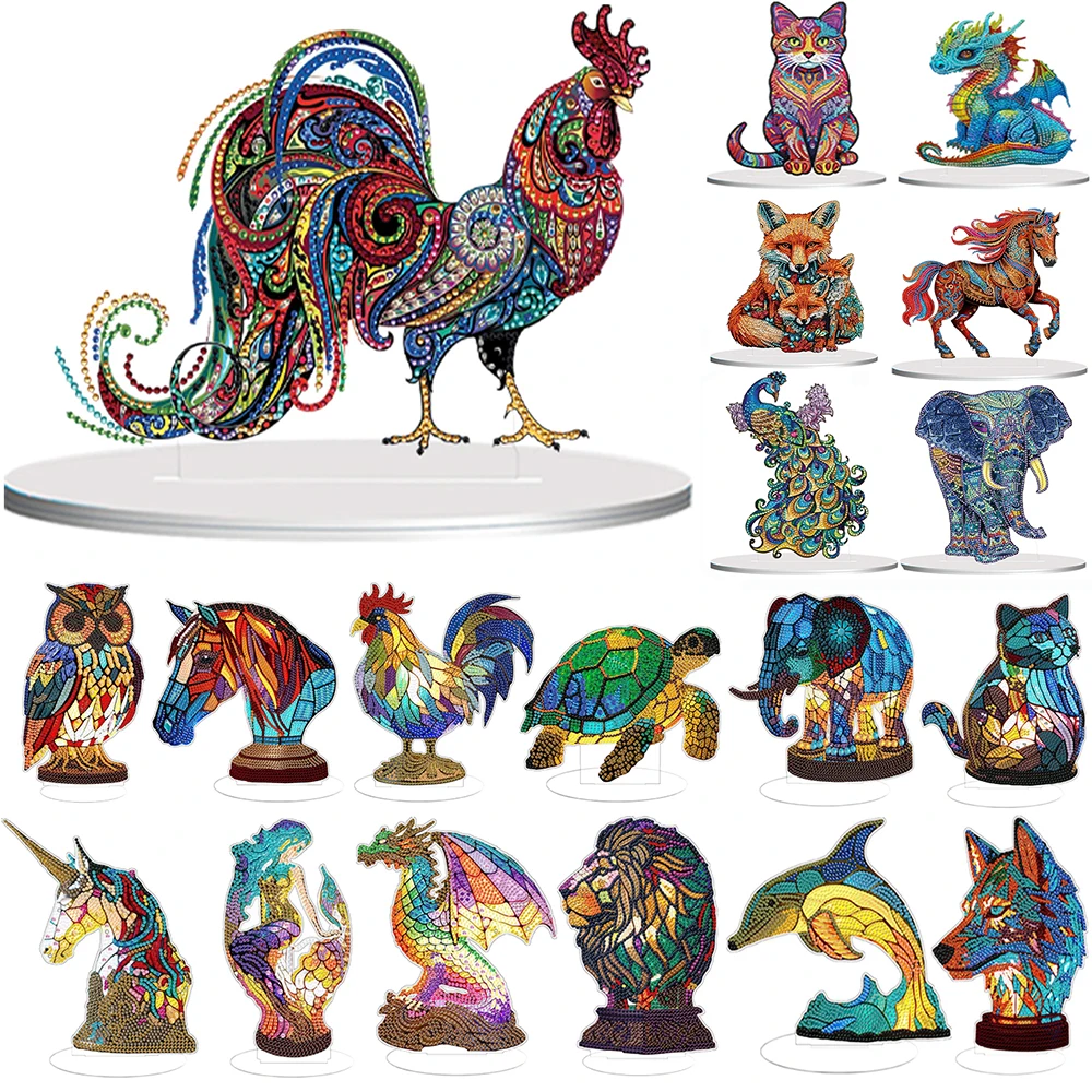 Round-Special-Shape-Table-Top-Diamond-Painting-Ornament-Kits-Fox ...