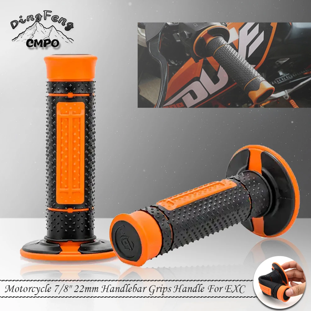 Universal 7/8" 22mm Motorcycle Handlebar Grip Handle Gel Rubber ATV ...