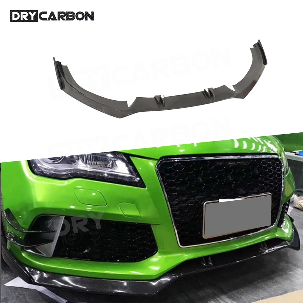 Carbon Fiber Front Bumper Lip Chin Spoiler For Audi A7 RS7 2012-2018 ...