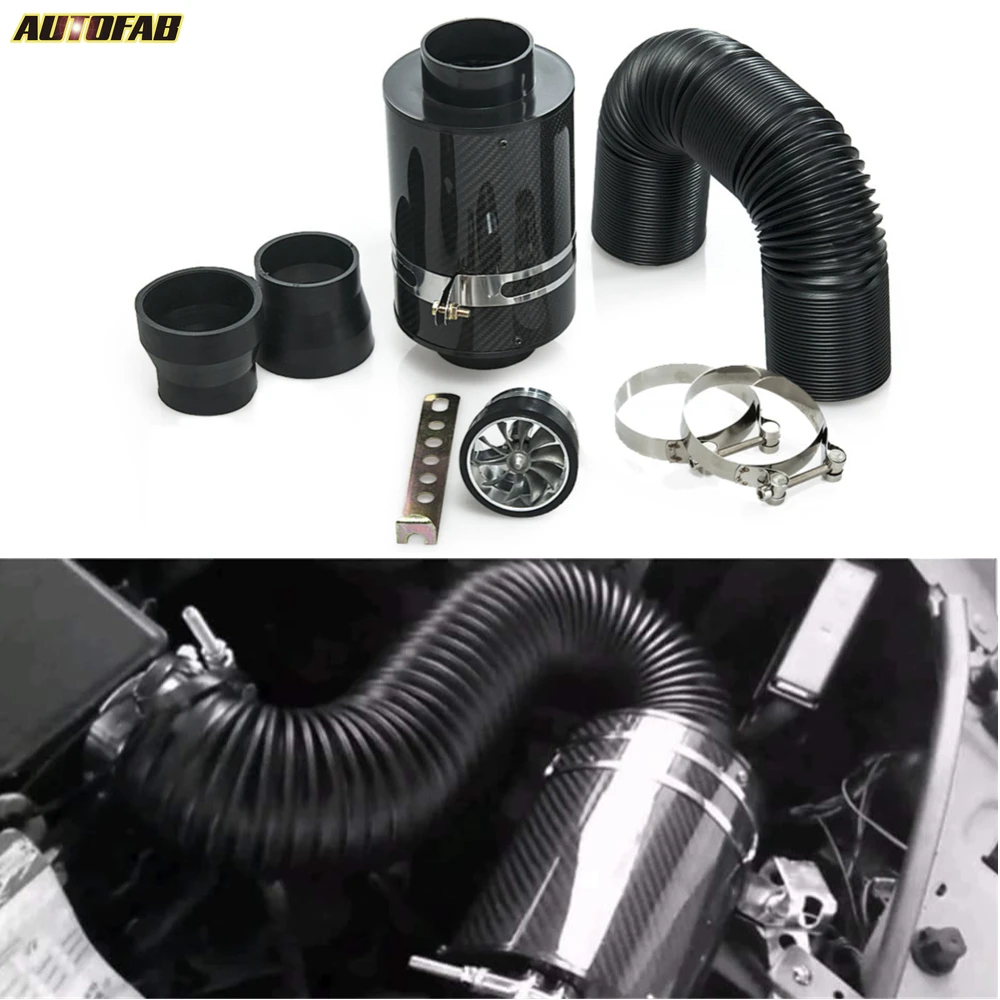 Universal Cold Feed Induction Kit&carbon Fibre Air Intake Filter Box ...