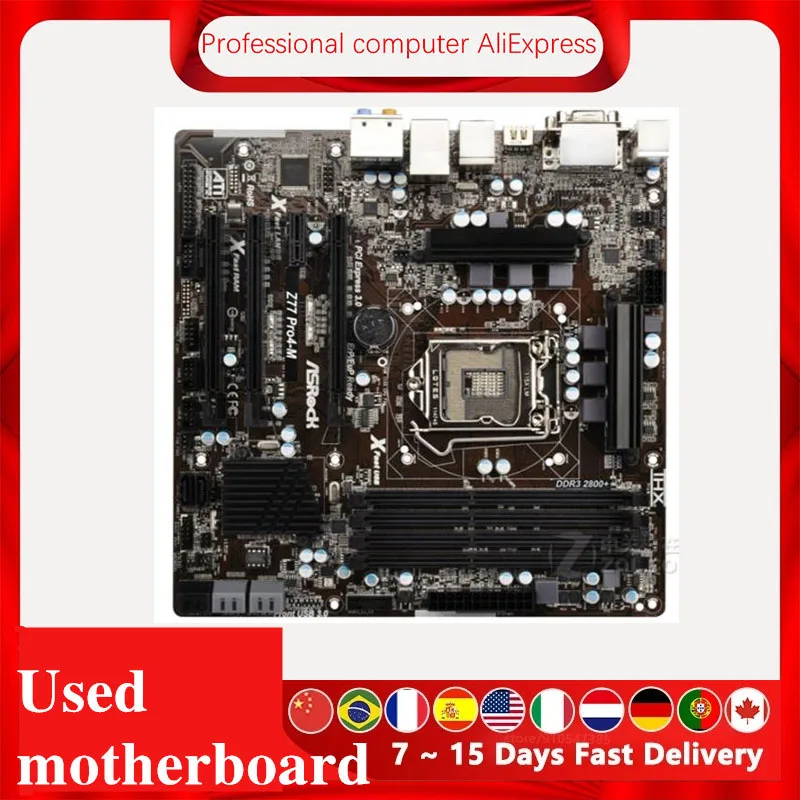 Para asrock z77 Pro4 M computador placa mãe lga 1155 ddr3 para intel z77 z77m desktop original ...
