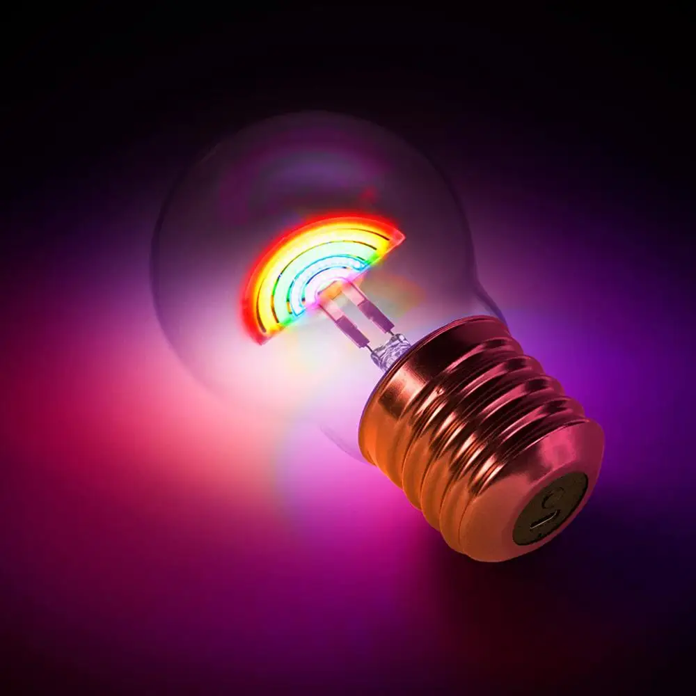 Heart/Rainbow Shape Edison Bulb Usb Filament 5v E40 Lamp Light Bulbs ...
