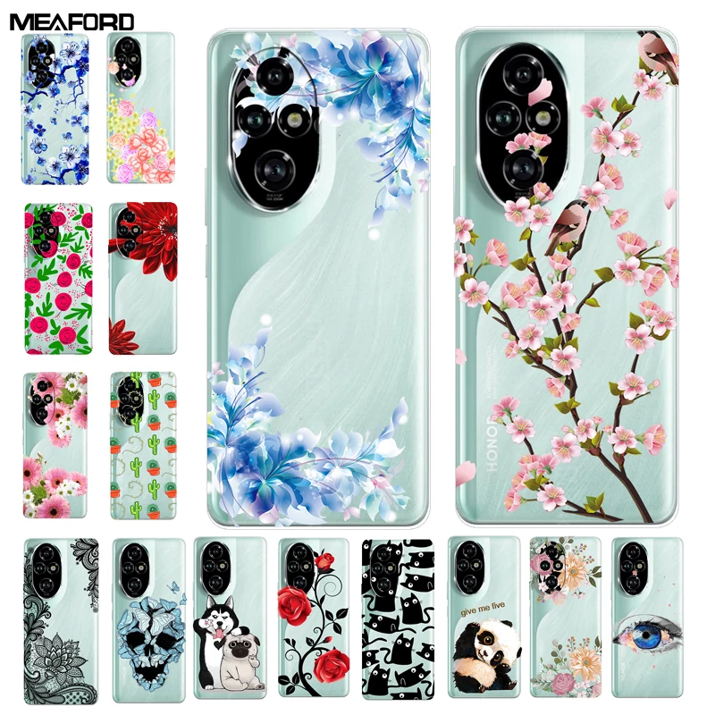 For Honor 200 Pro Case Honor 200 5G Flower Clear TPU Soft Silicone ...