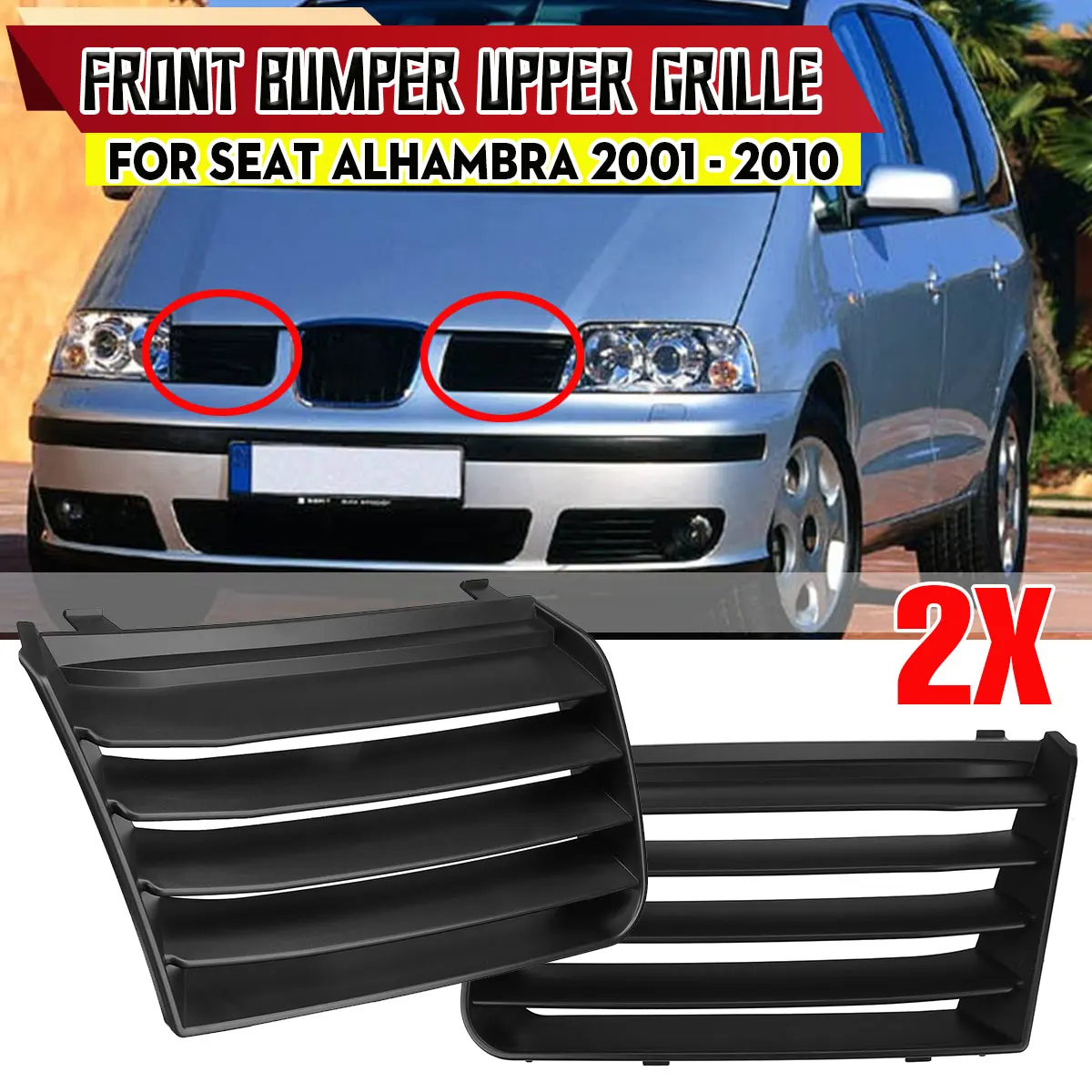 1/2pcs Front Bumper Side Grille Grill For Seat Alhambra 7M 2001-2010 ...