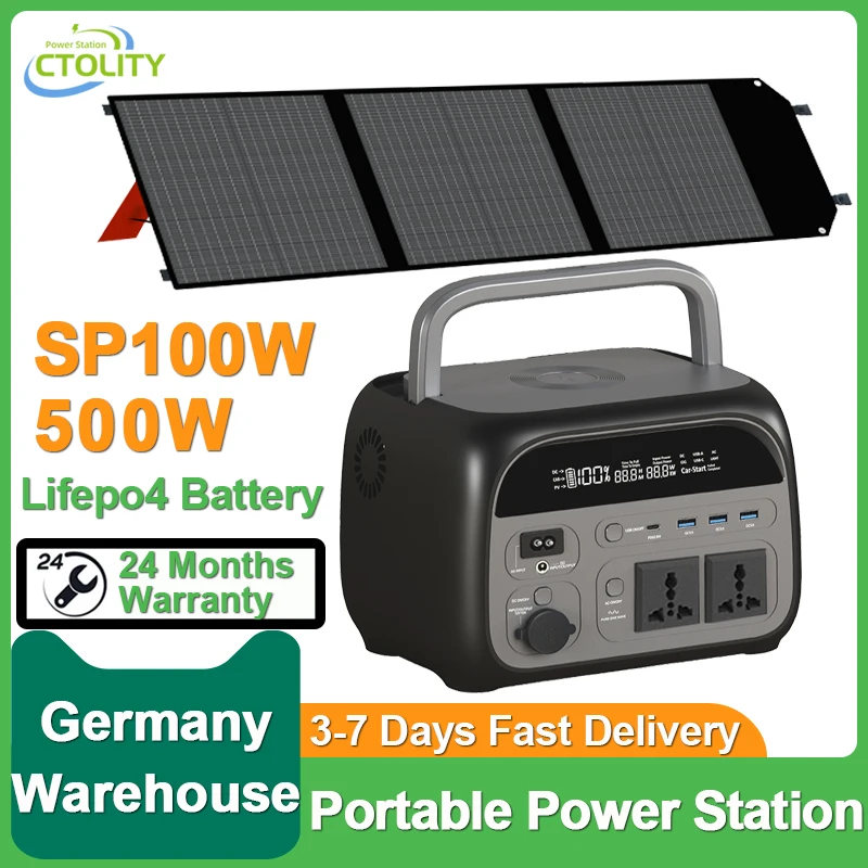 500W-Portable-Power-Station-LiFePo4-Batteries-Outdoor-Solar-Power-Set ...