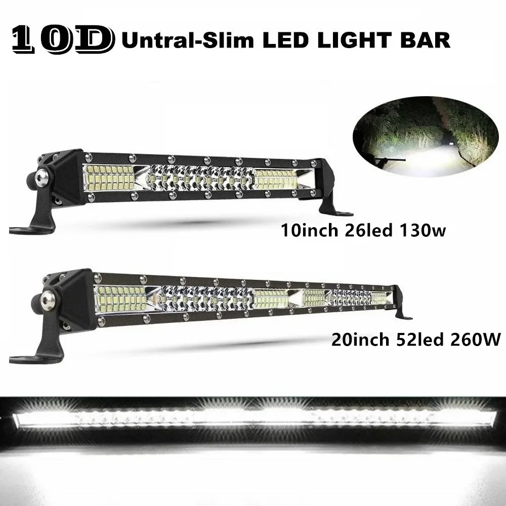 10D-Slim-Spot-Flood-LED-Bar-Off-Road-12V-24V-LED-Light-Bar-Work-Light ...