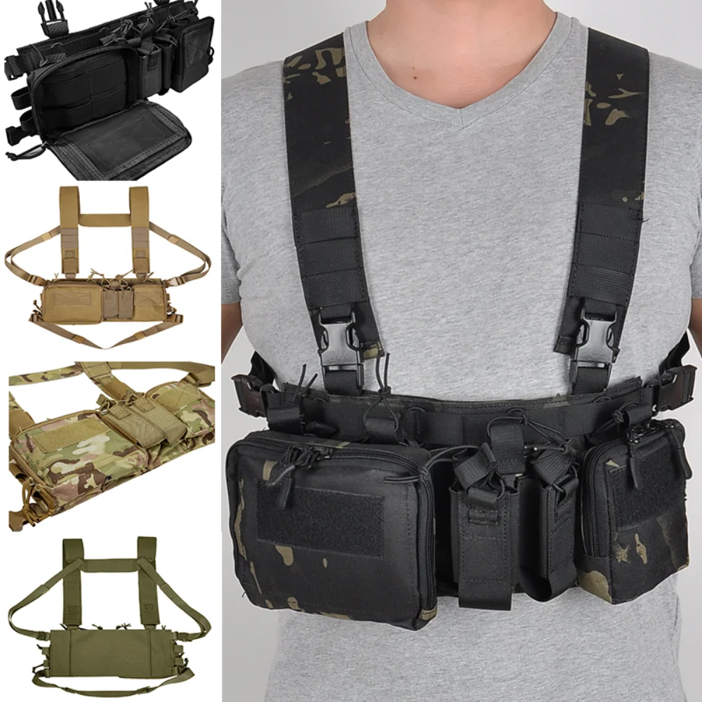 Peito-Rig-Airsoft-Tactical-Vest-Pacote-Militar-Revista-Bolsa-Coldre ...