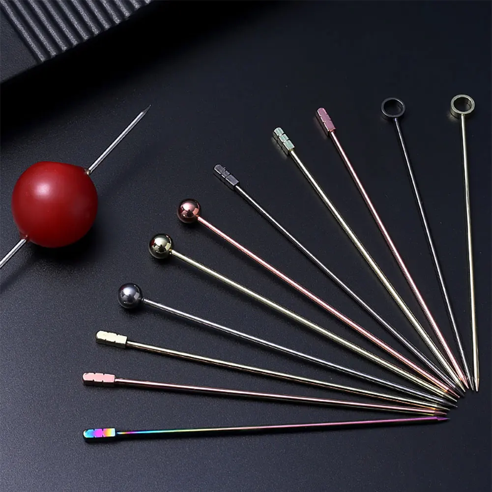 Pinchos-de-Metal-reutilizables-para-c-ctel-aguja-de-acero-inoxidable ...