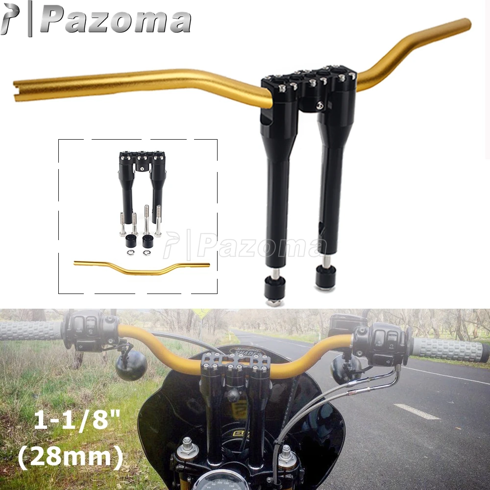 Motorcycle-Club-Style-Handlebar-Risers-28mm-For-Harley-Softail-Low ...