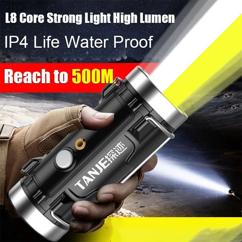 Flashlight XP core dual light source strong light long-range Powerful ...