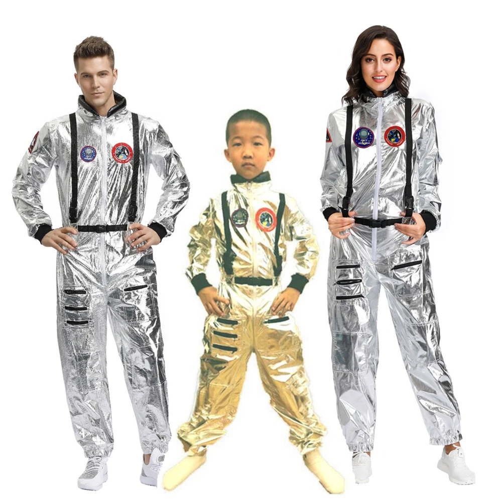 Astronaut Costume Adult Silver Spaceman Costume Plus Size Women Space ...