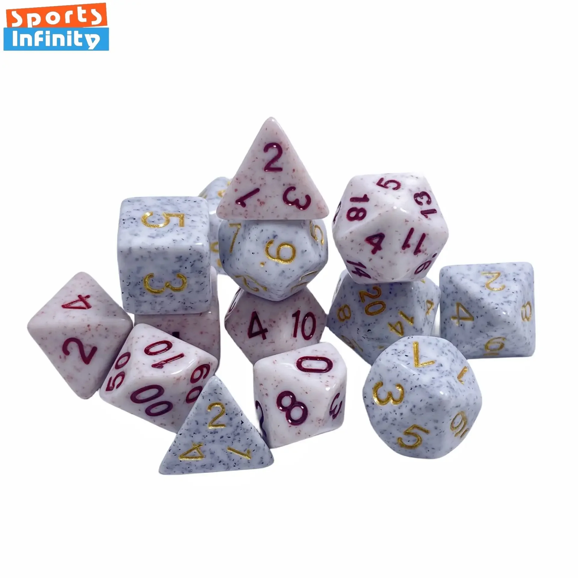 7pcs-RPG-Game-Dice-with-Spots-Acrylic-Polyhedral-Dice-Board-Game-D4-D6 ...