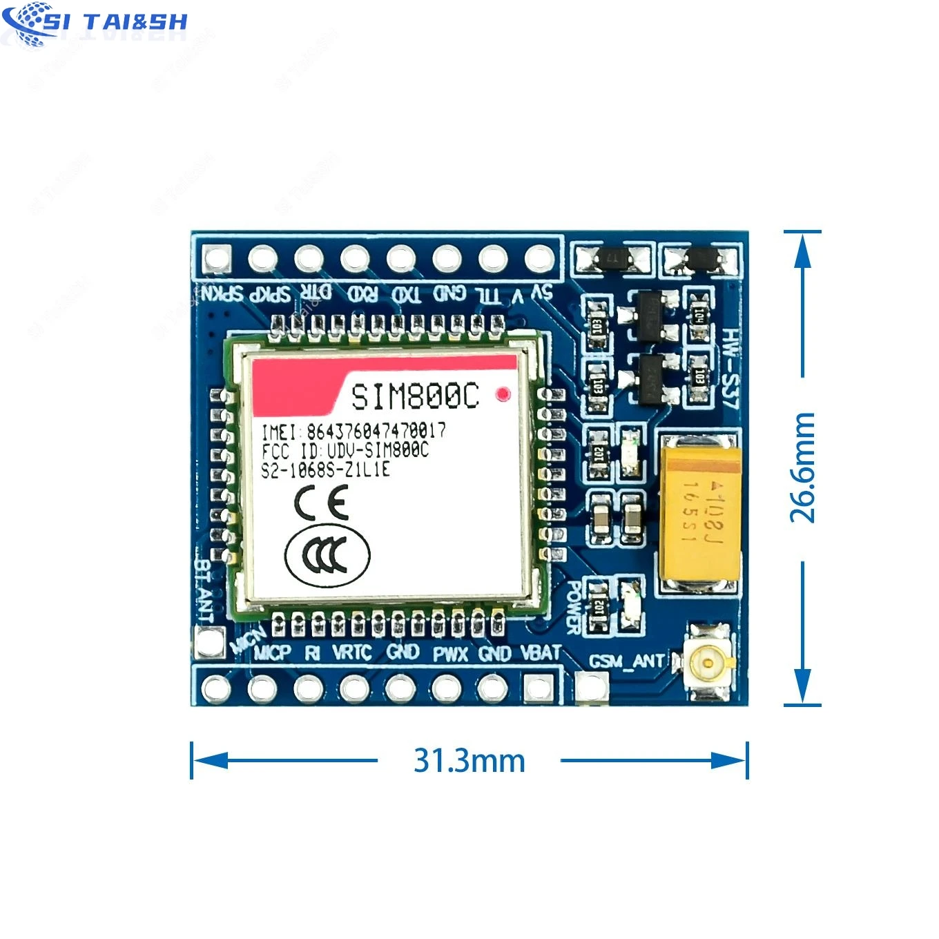 New 5V 3.3V SIM800C GSM GPRS Electronic PCB Board Module TTL ...