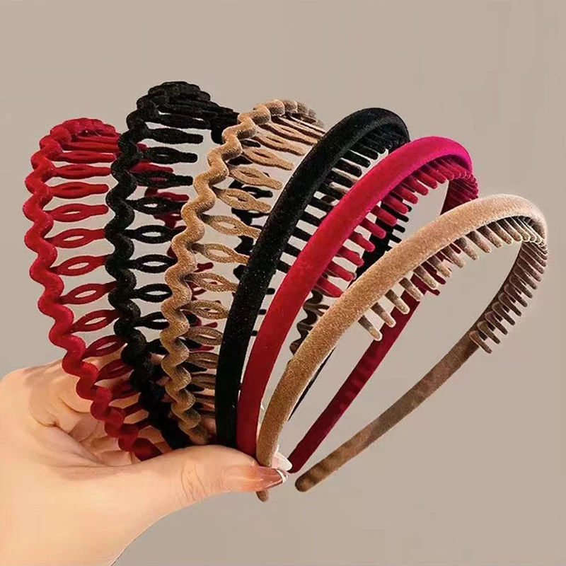 Simple Flocking Hair Band Women's Autumn And Winter Velvet Pressed ...