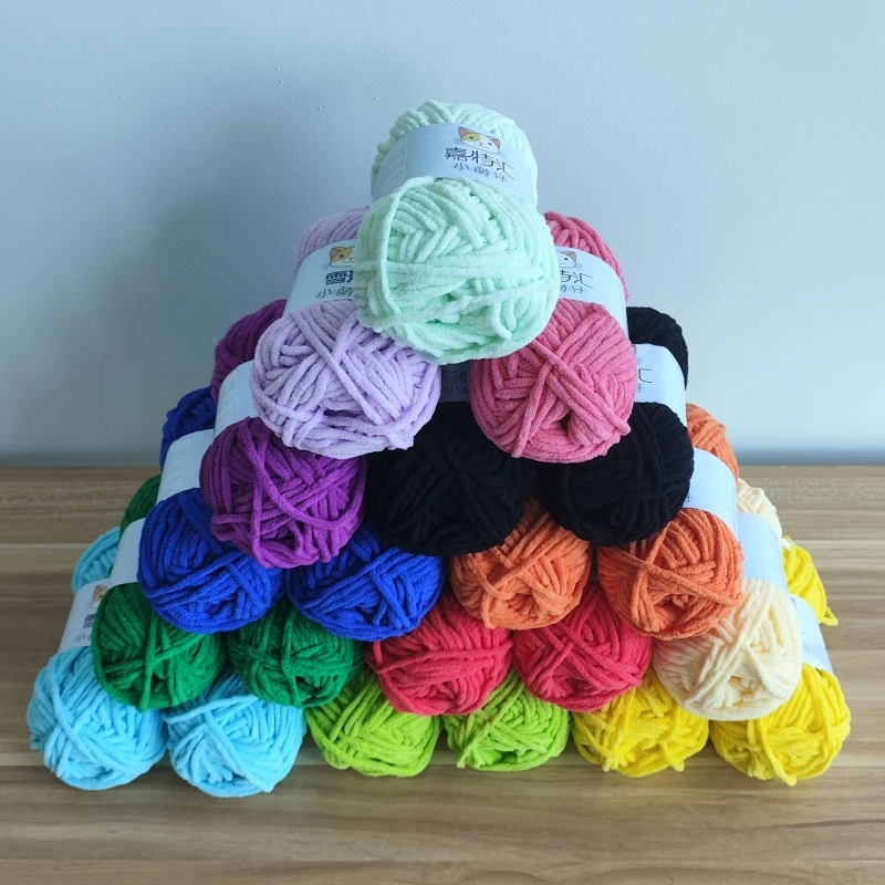 Velvet-Handmade-Yarn-para-tric-DIY-fio-Chenille-l-macia-espessura-da ...