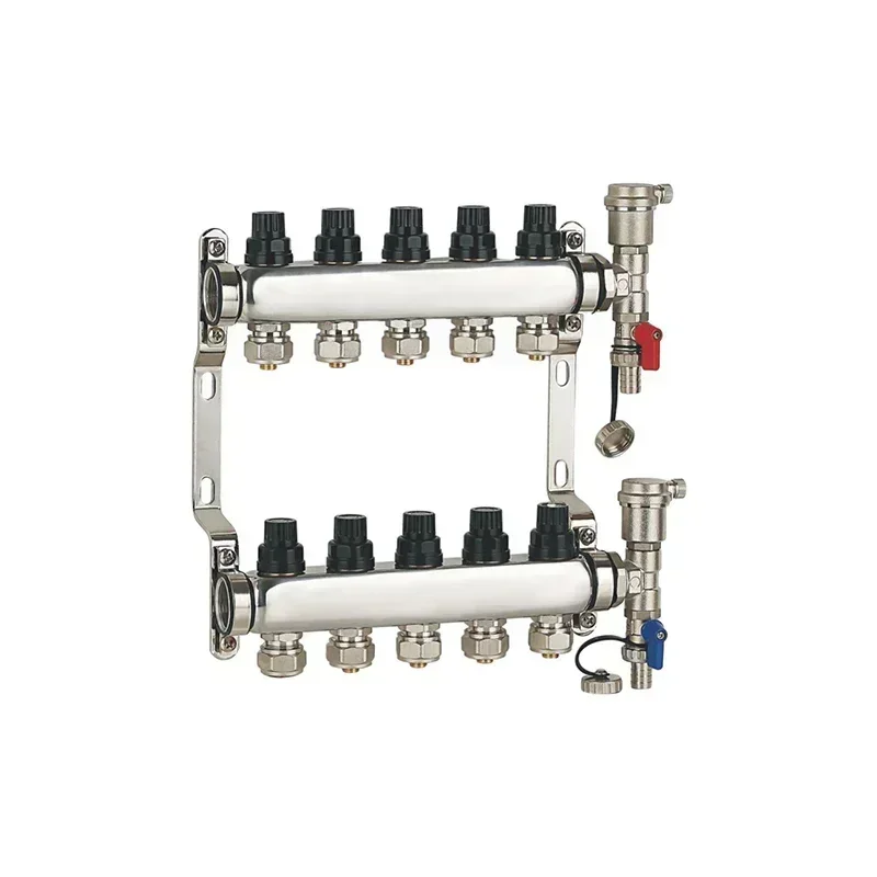 Stainless steel floor heating manifold kit for circulating radiant ...
