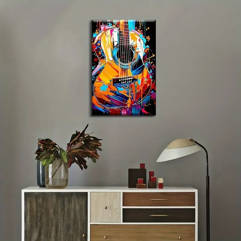 Arte-de-pared-de-lienzo-de-guitarra-de-Graffiti-decoraci-n-de-pared-de ...