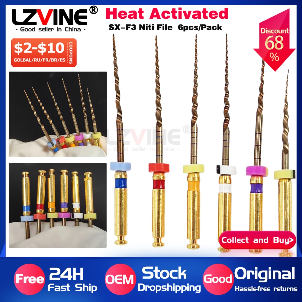 25mm Super File Gold Rotary Pro Heat Activation Flexible Engine Taper ...