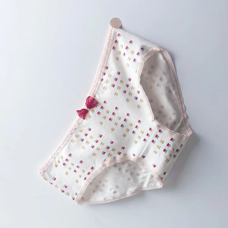Ladies-Bow-Underwear-Cotton-Girly-Sweet-Style-Mid-waist-Antibacterial ...