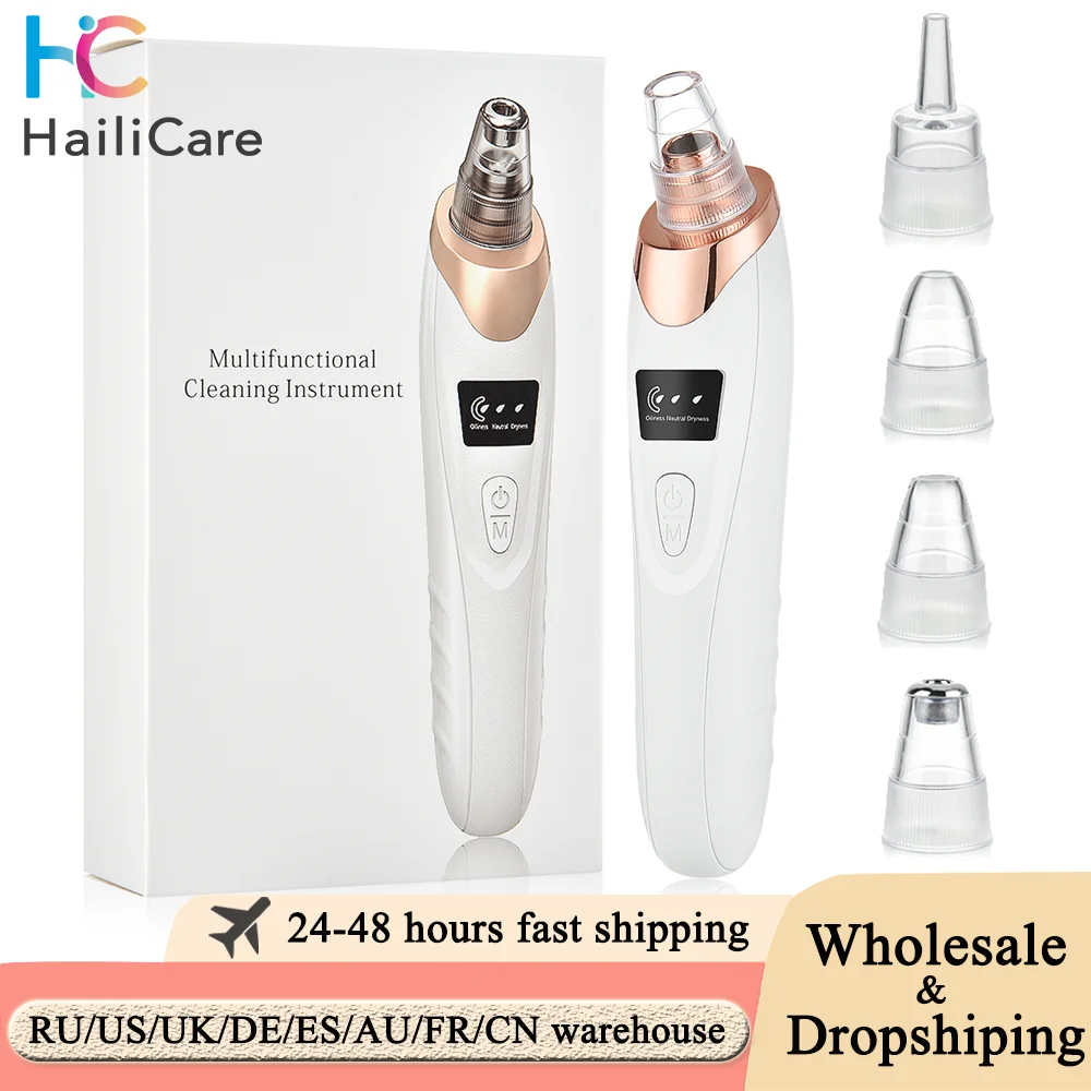 Vacuum Suction Blackhead Remover USB Rechargeable Facial Pore Cleaner ...