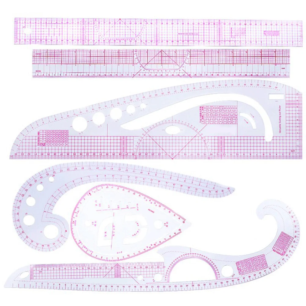 6Pcs Multifunctional French Curve Ruler Soft Plastic Patchwork Ruler ...