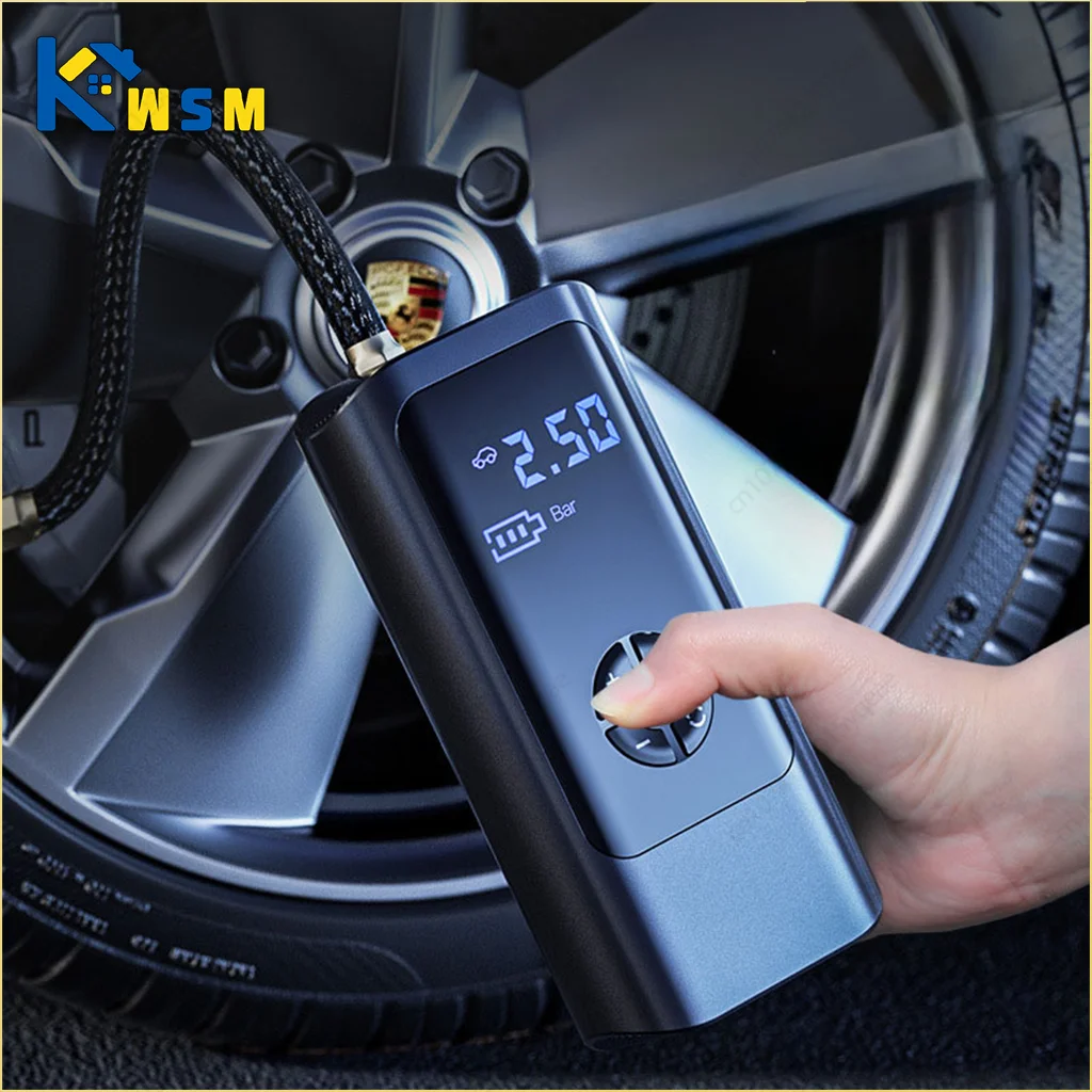 For Xiao mi 8000mAh Wireless Wired Portable Car Air Compressor 12V ...