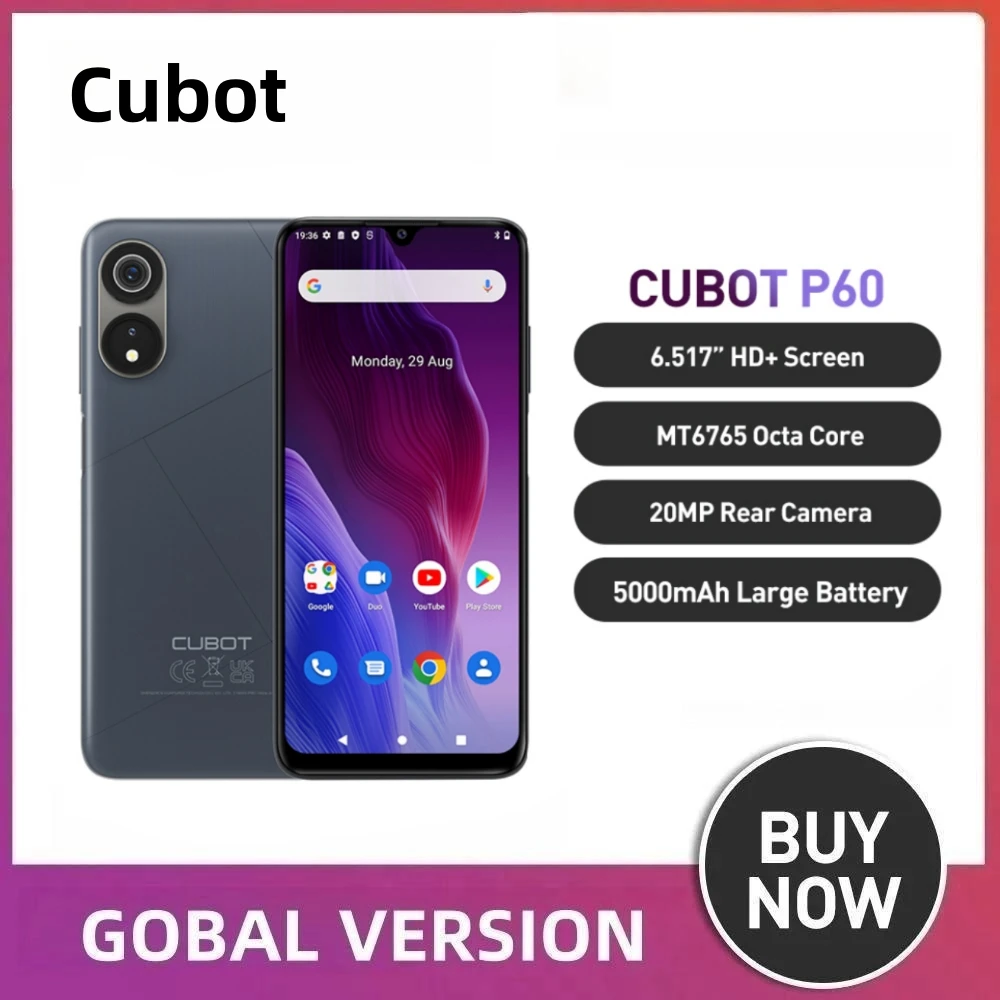 Cubot-P60-Mobile-Phone-6GB-128GB-15000mAh-6-517-Inch-HD-Screen-Android ...