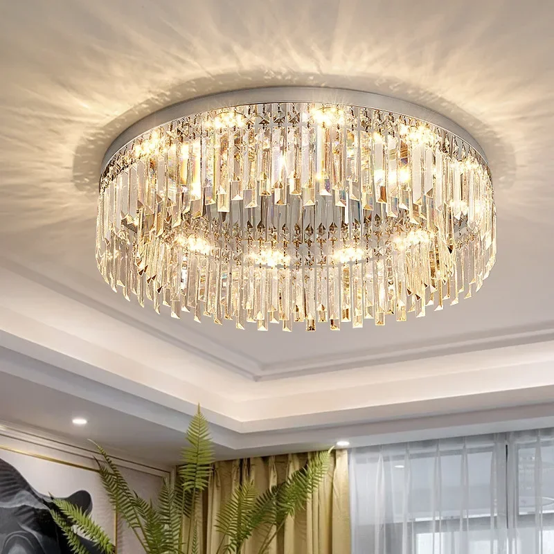 Light Luxury Crystal Modern Bedroom LED Ceiling Light Atmospheric ...