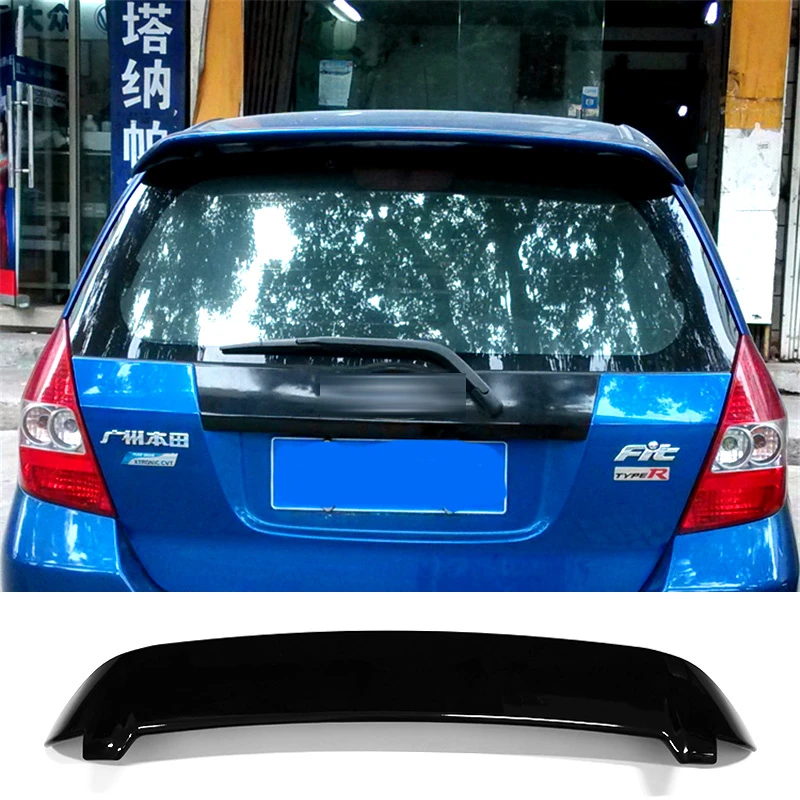 Car Roof Spoiler For Honda Jazz Fit Spoiler 2004 - 2007 Glossy Black ...