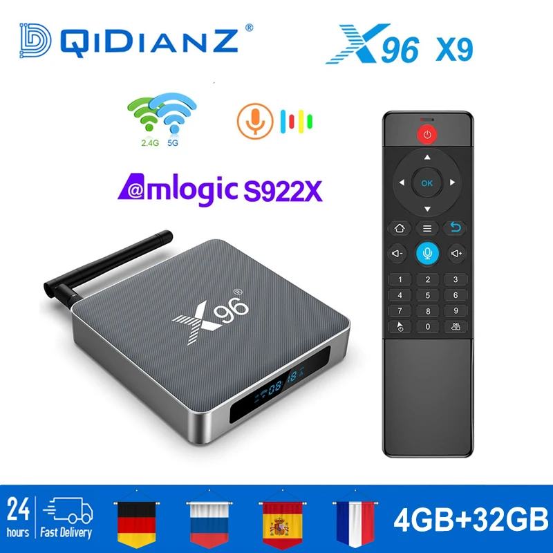 2023 x96 x9 smart tv box android 9.0 4gb 32 amlogic s922x suporte 8k usb3.0 1000m lan definir ...