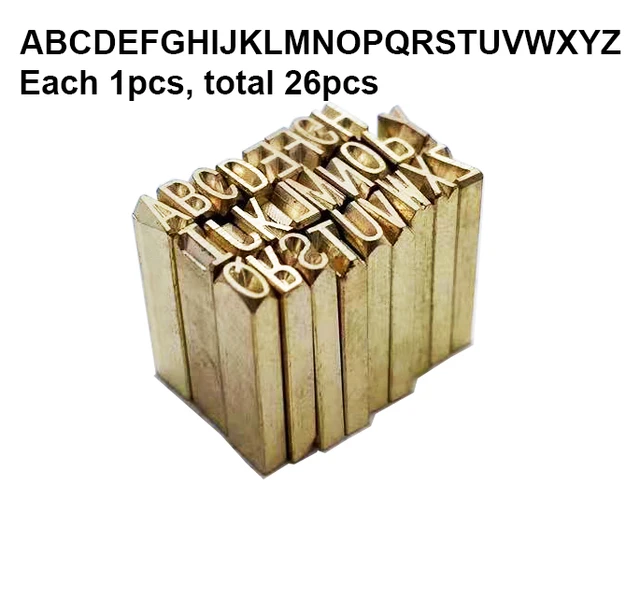 120pcs 2x3/2x4x15mm Coding Machine Letters Stamp Brass Flexible Letters ...