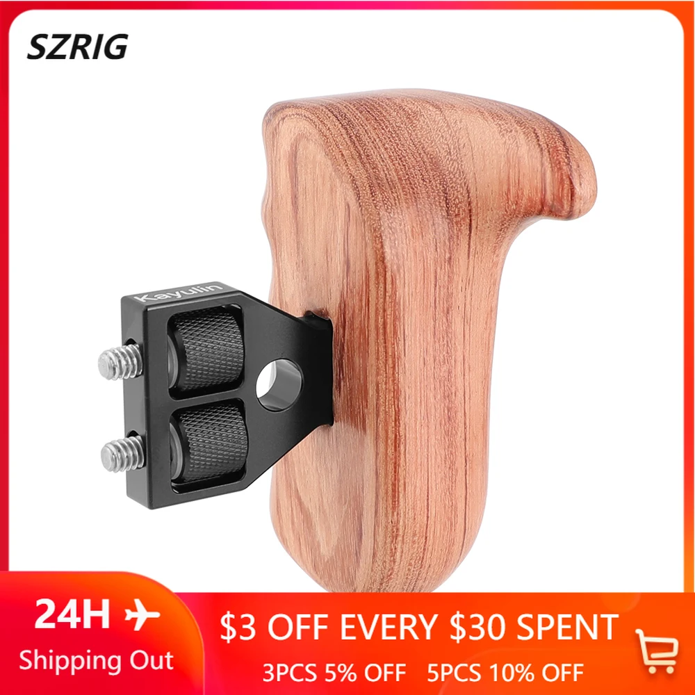 SZRIG-Hand-Grip-Wooden-Handle-Grip-Right-Or-Left-Side-With-1-4-Screw ...