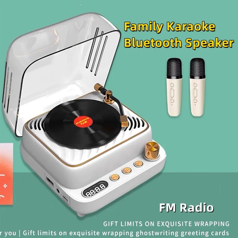 Vinyl-Retro-Bluetooth-Speakers-Stereo-Small-siz-High-quality-Subwoofer ...