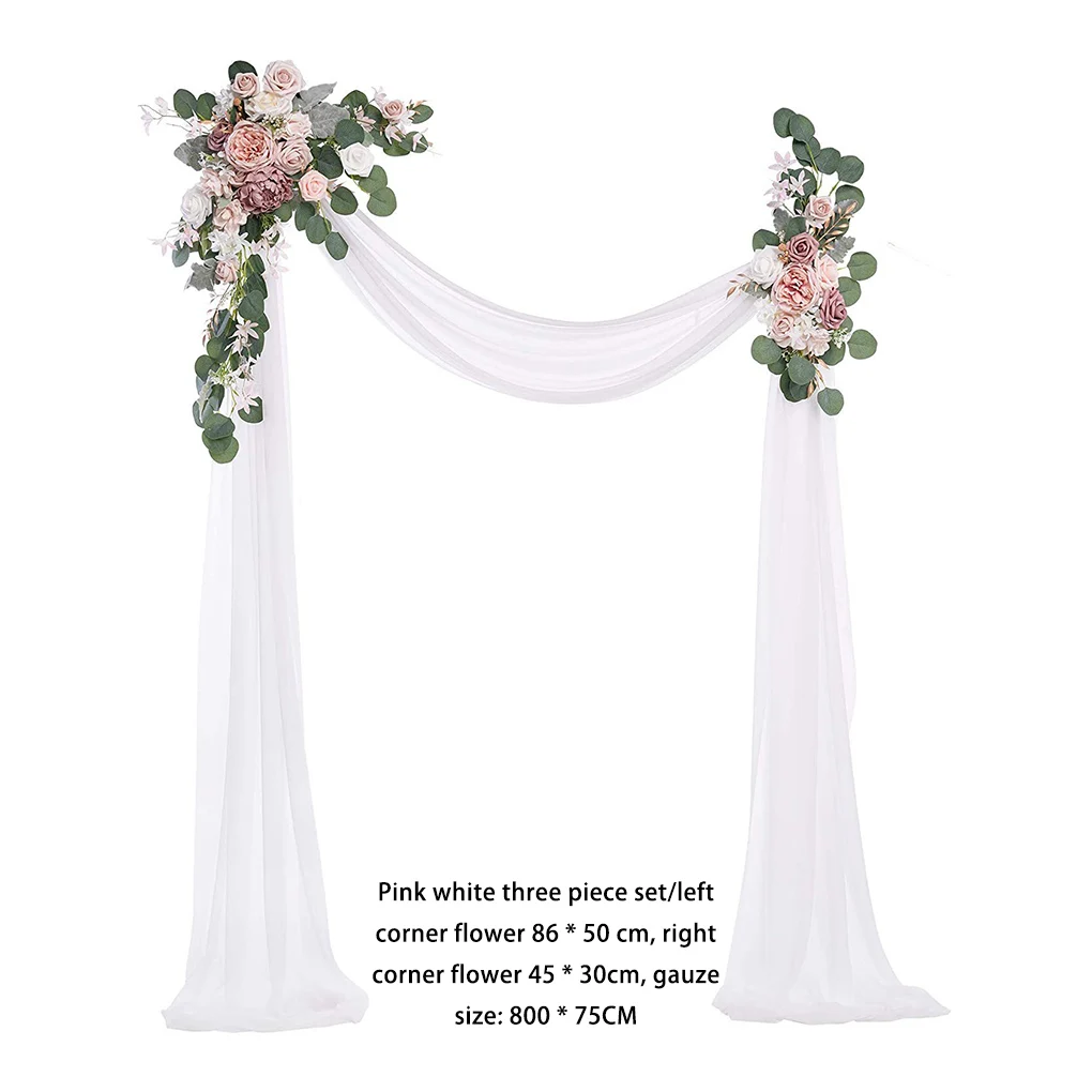 Artificial-Flowers-Arch-Elegant-Style-Silk-Swag-Simulation-Rose-Draping ...