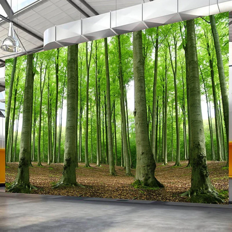 3D-Wallpaper-Modern-Green-Forest-Tree-Photo-Wall-Mural-Living-Room-TV ...