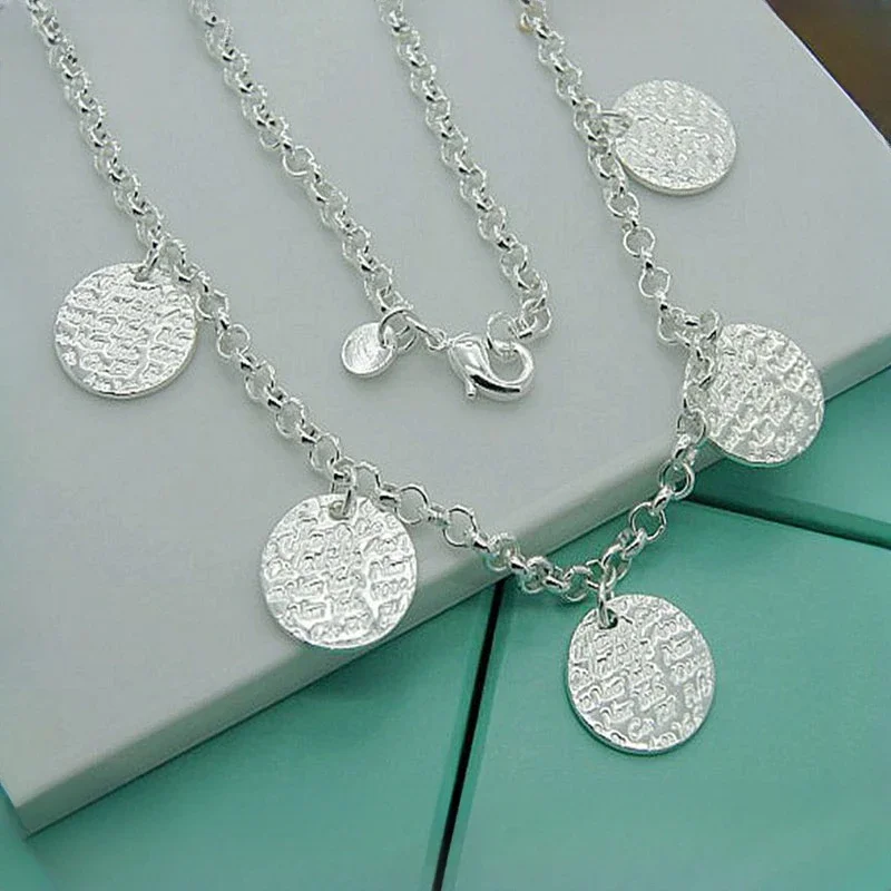 925-Sterling-Silver-OTTOMAN-COIN-GYPSY-Pendant-Chain-Necklace-Fashion ...