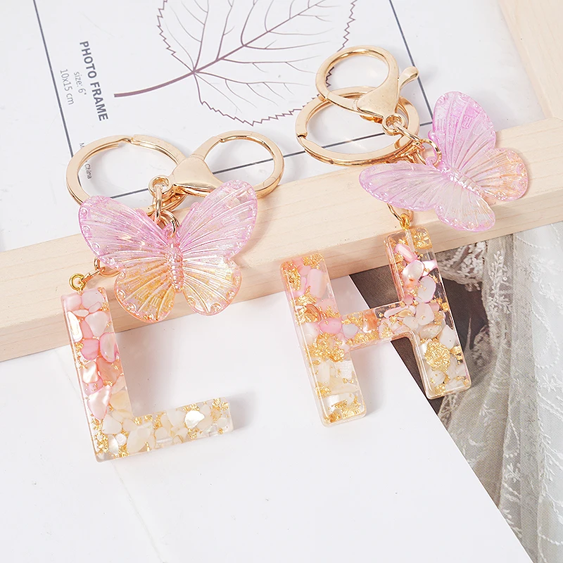 26-English-Letter-Keychain-for-Women-Beautiful-Dreamy-Butterfly-Pendant ...