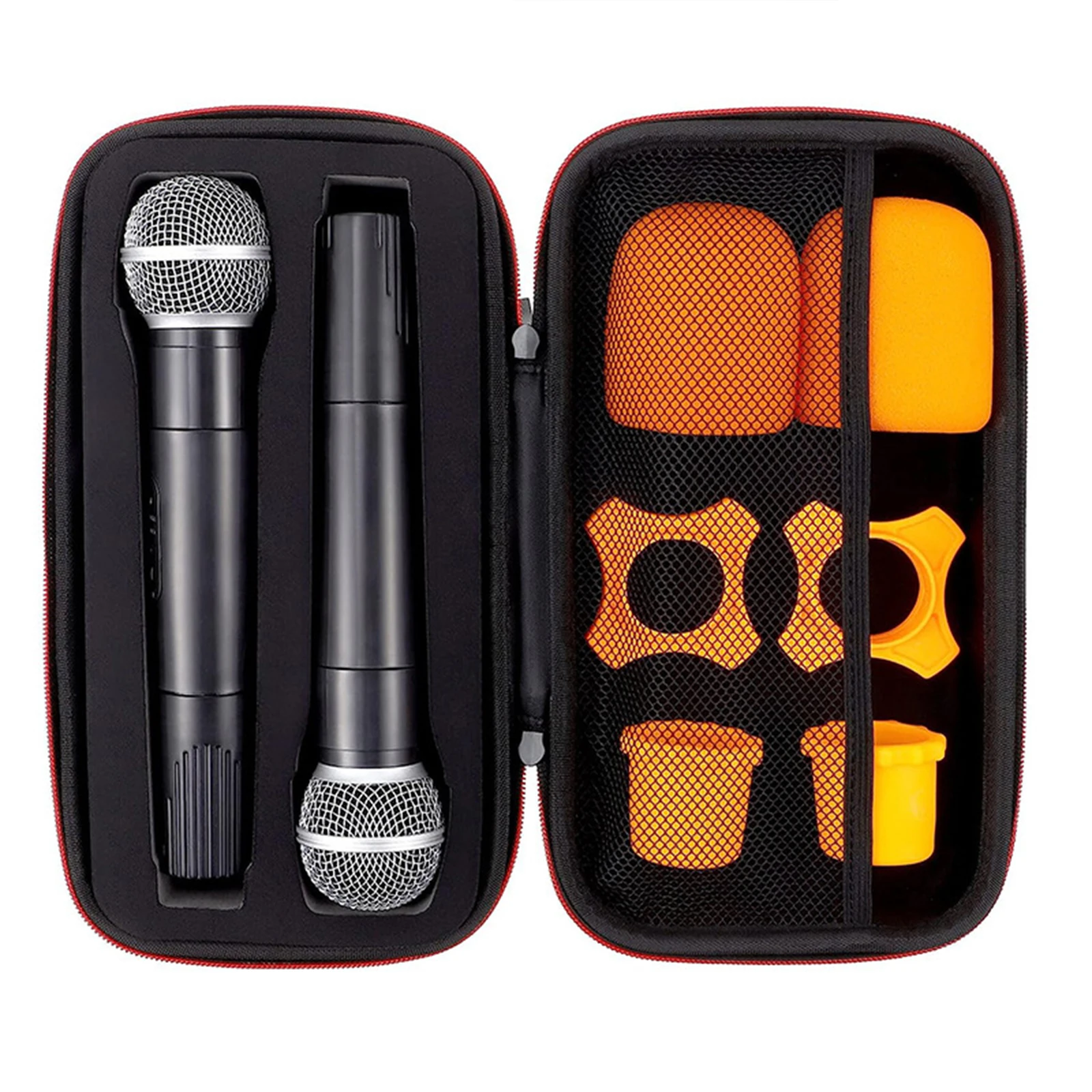 Microphone Storage Case Shockproof EVA Zipper Carrying Holder Handheld ...