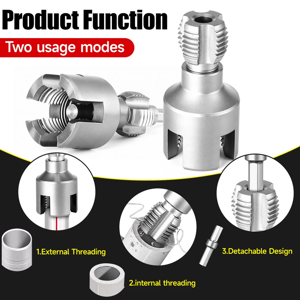 Pvc Threader Pipe Thread Cutting Tool - Electric Drill Compatible PVC ...